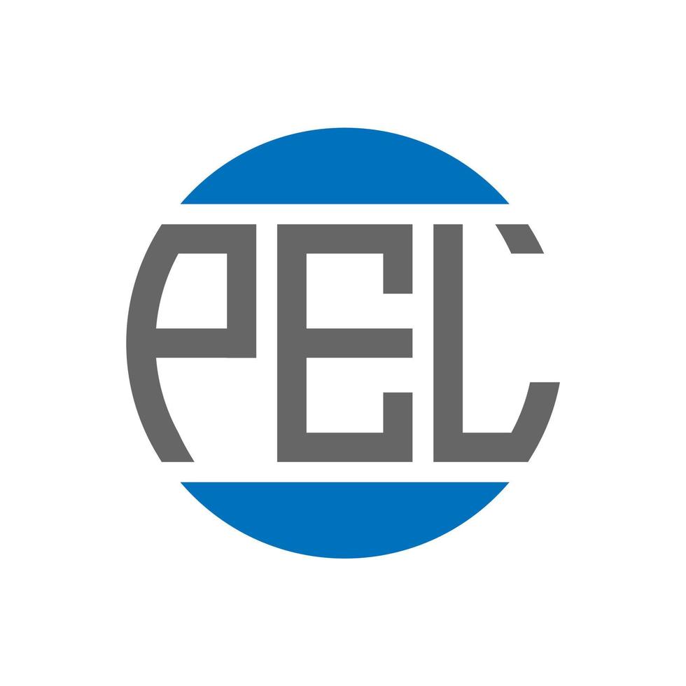 diseño de logotipo de letra pel sobre fondo blanco. concepto de logotipo de círculo de iniciales ...