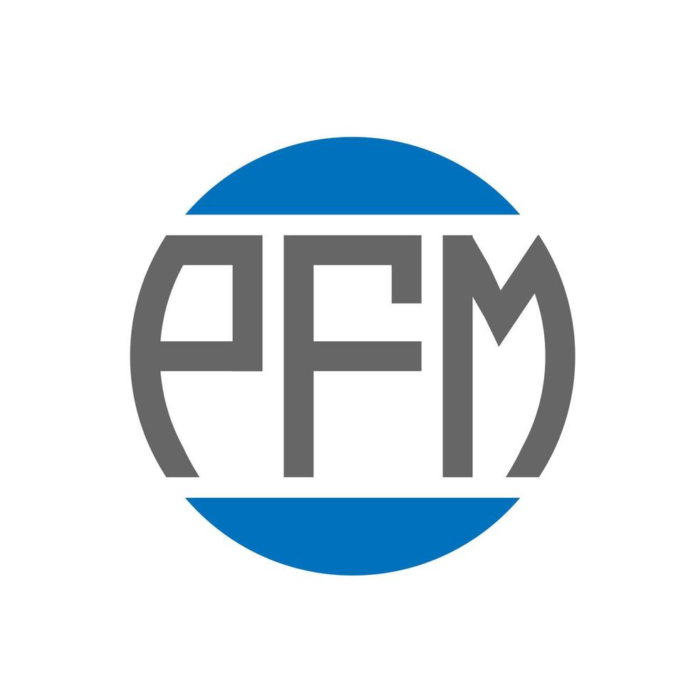 Pfm Letter Logo Design On White Background Pfm Creative Initials Circle Logo Concept Pfm