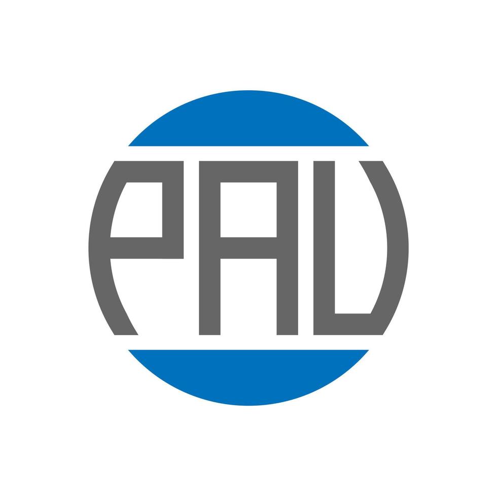 diseño del logotipo de la letra pau sobre fondo blanco. concepto de logotipo de círculo de ...