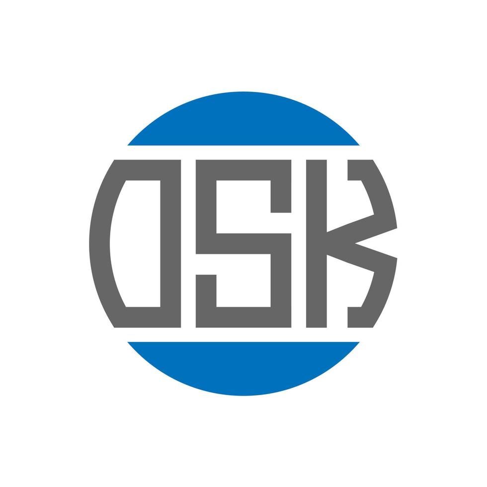 OSK letter logo design on white background. OSK creative initials circle logo concept. OSK ...