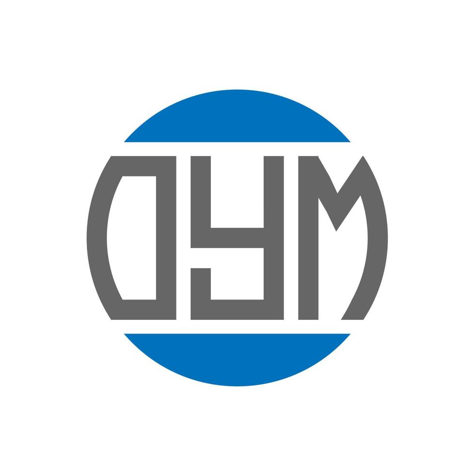diseño de logotipo de letra oym sobre fondo blanco. concepto de logotipo de círculo de iniciales ...
