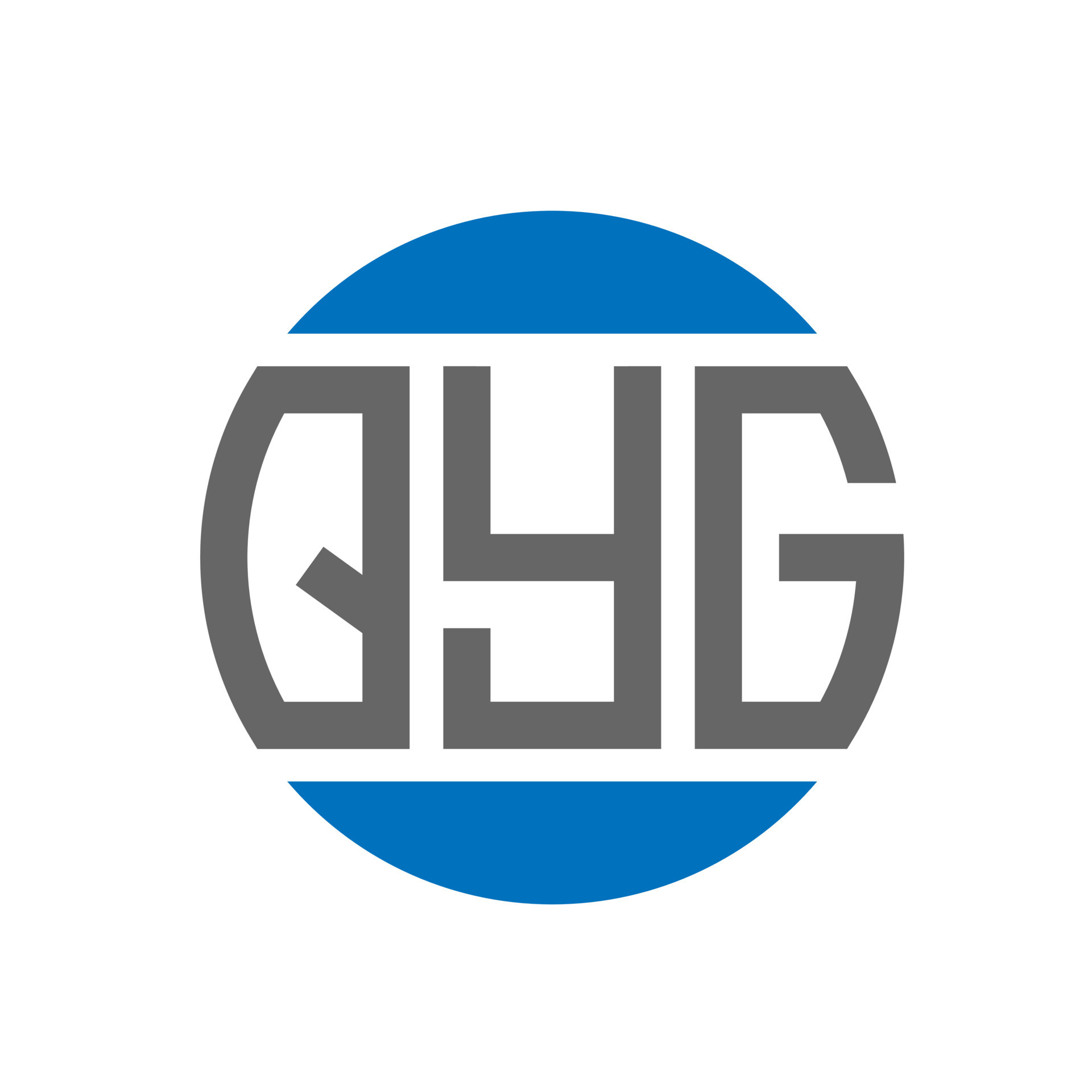 diseño de logotipo de letra qyg sobre fondo blanco. concepto de logotipo de círculo de iniciales ...