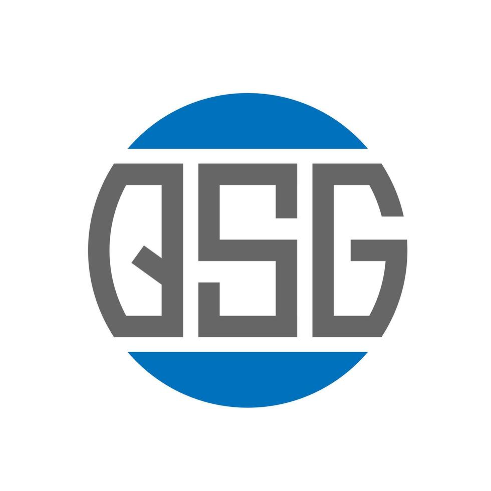 diseño de logotipo de letra qsg sobre fondo blanco. concepto de logotipo de círculo de iniciales ...