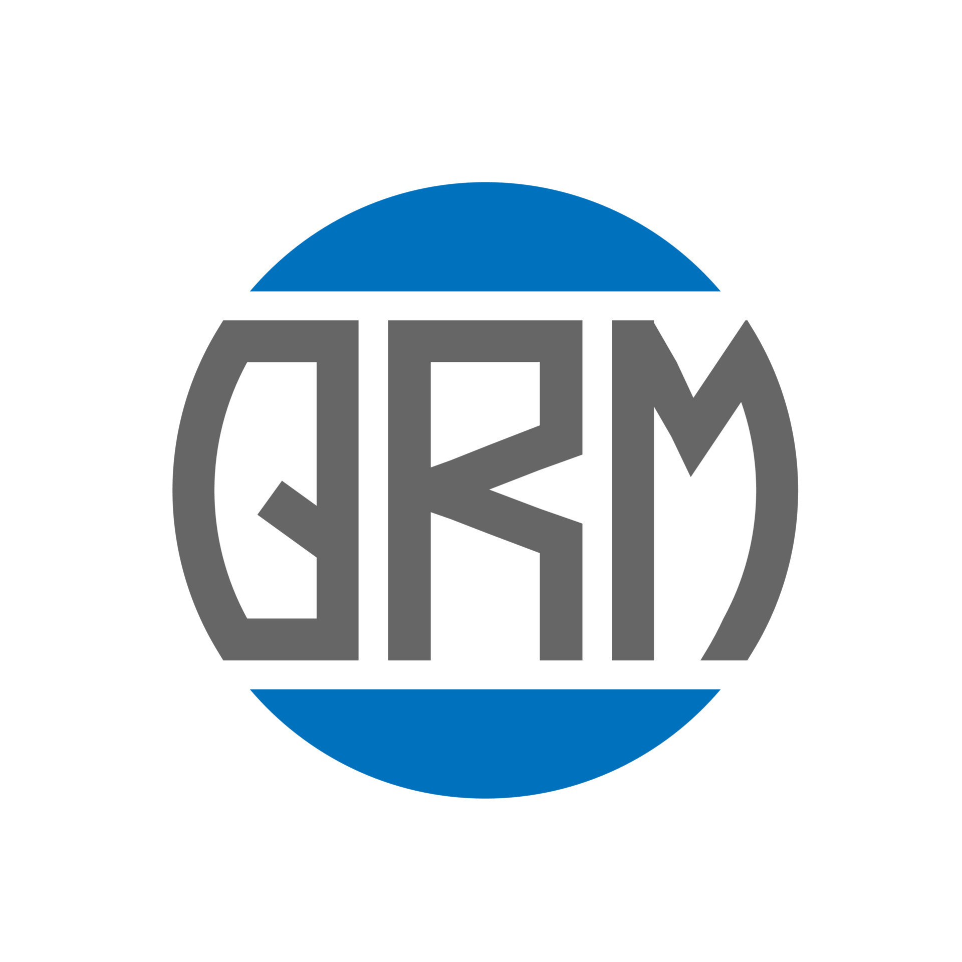 QRM letter logo design on white background. QRM creative initials circle logo concept. QRM ...