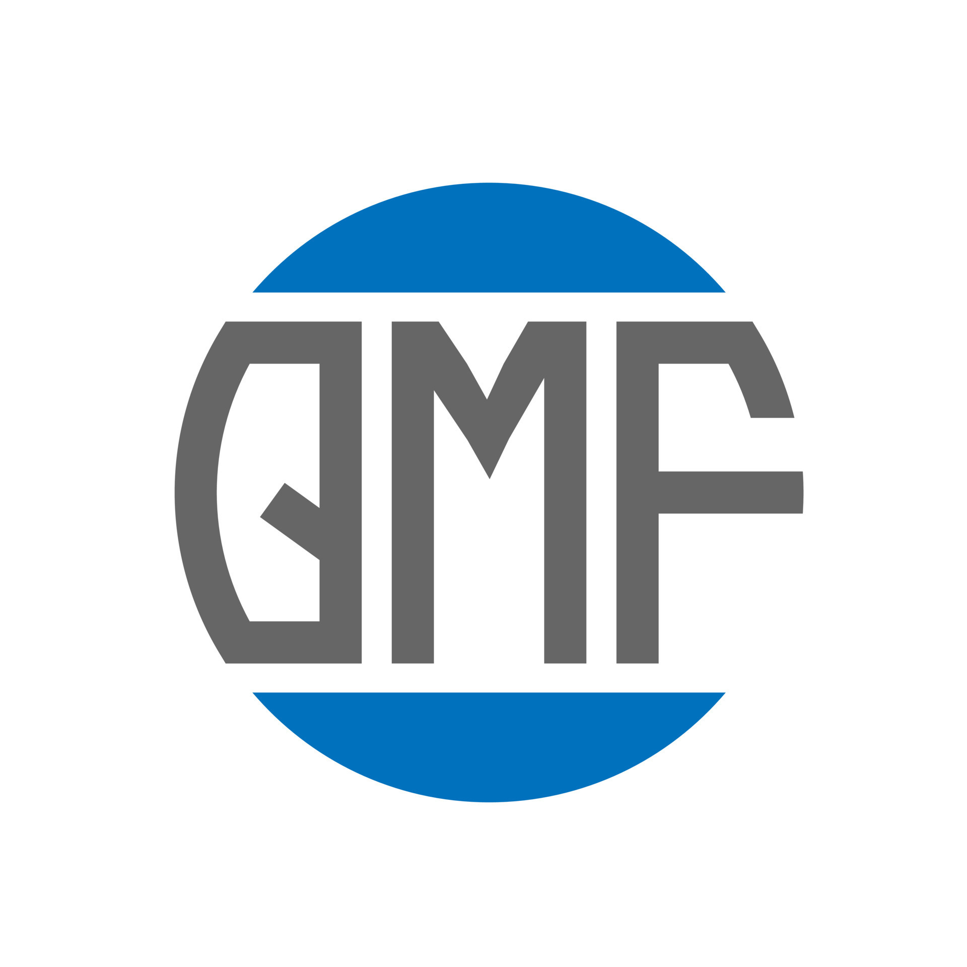 QMF letter logo design on white background. QMF creative initials circle logo concept. QMF ...