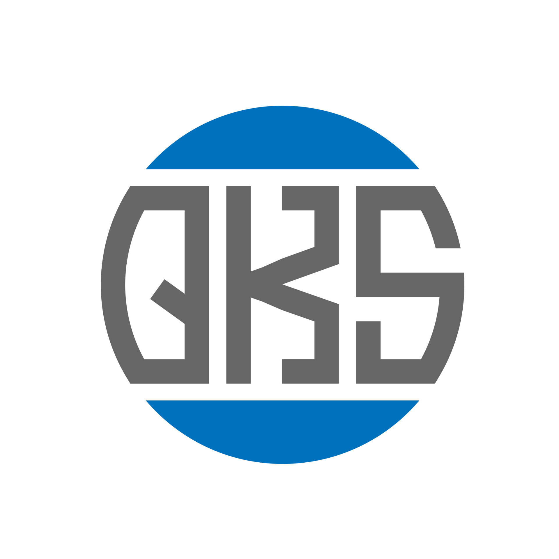 QKS letter logo design on white background. QKS creative initials circle logo concept. QKS ...