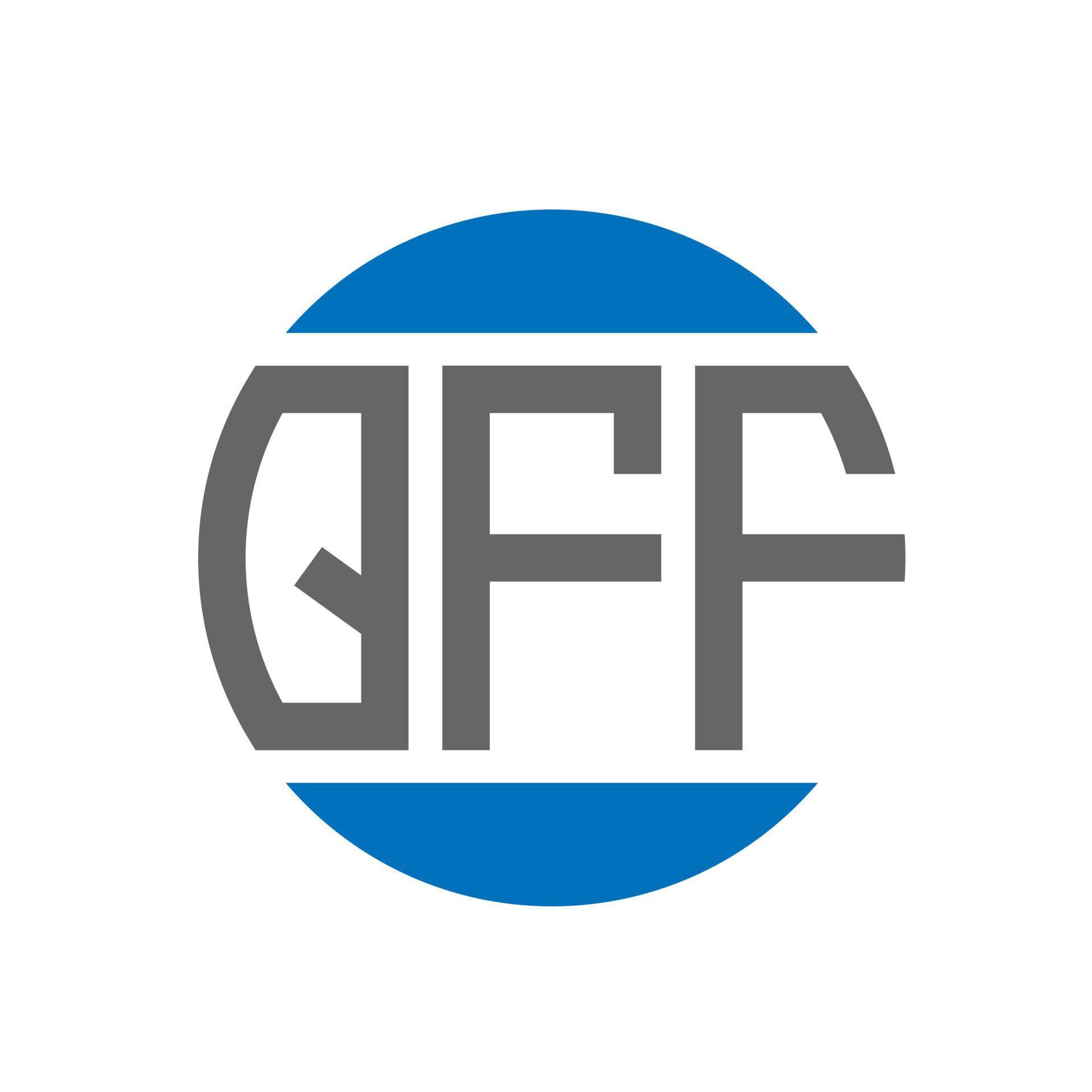 QFF letter logo design on white background. QFF creative initials circle logo concept. QFF ...