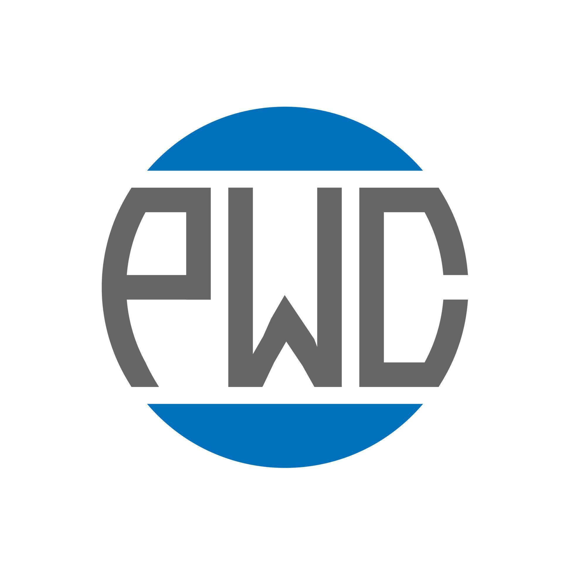 Pwc Letter Logo Design On White Background Pwc Creative Initials