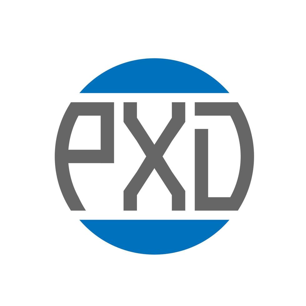 diseño de logotipo de letra pxd sobre fondo blanco. concepto de logotipo de círculo de iniciales ...
