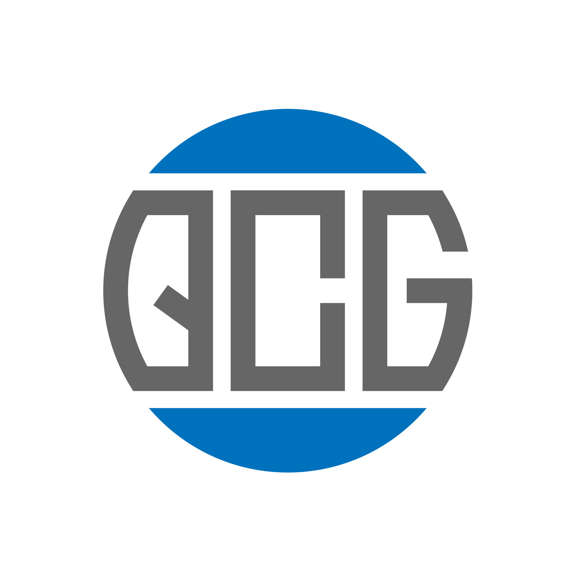 diseño de logotipo de letra qcg sobre fondo blanco. concepto de logotipo de círculo de iniciales ...
