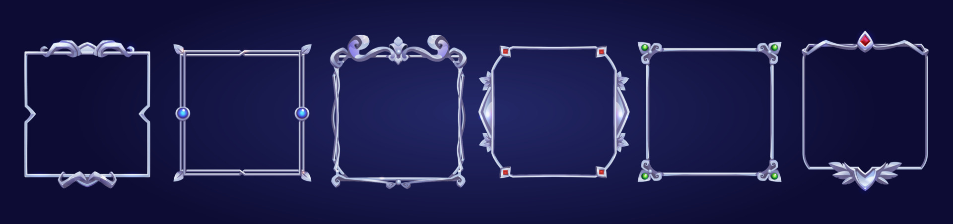 Set Of Square Ui Game Frames Medieval Borders 16263104 Vector Art At