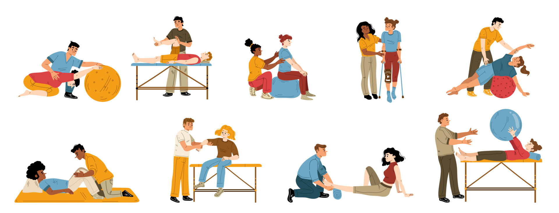 Physical therapy, rehab procedures isolated set 16263214 Vector Art at ... Physical therapy, rehab procedures isolated set 16263214 Vector Art at ...