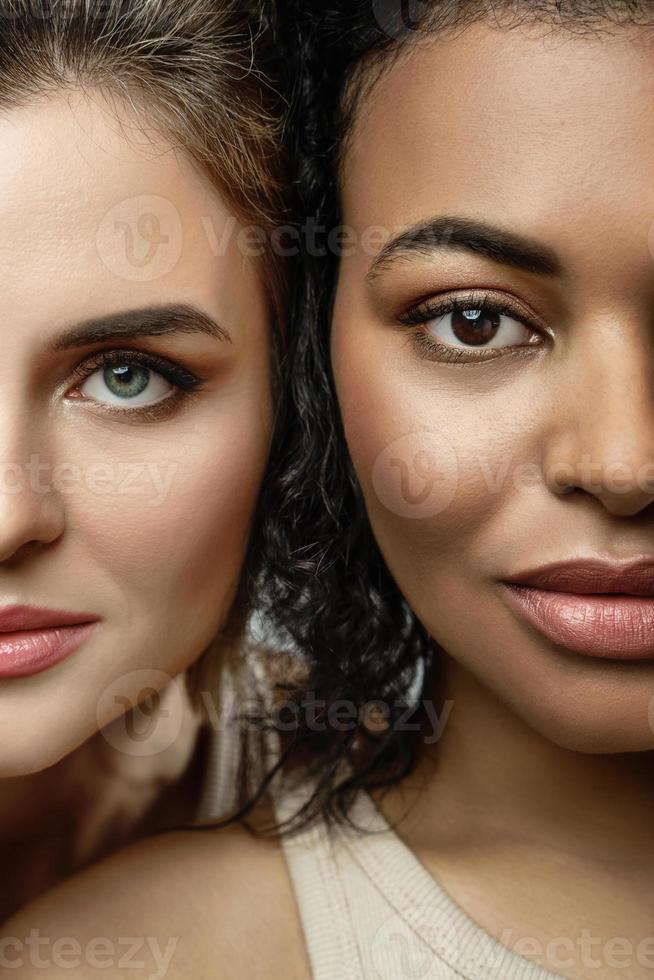 Portrait of Caucasian and African American women in studio 16264454 ...