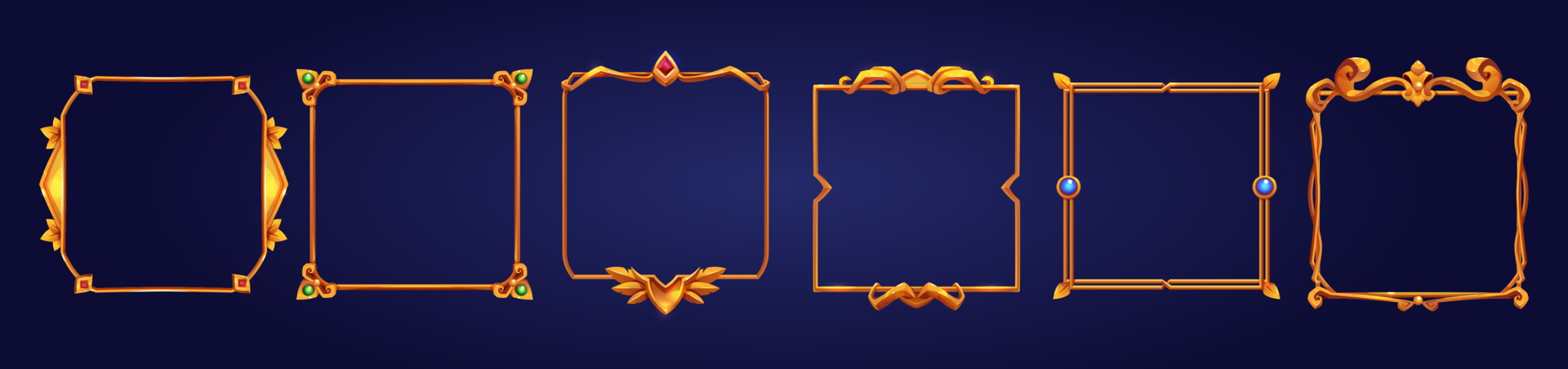 Set Of Square Ui Game Frames Medieval Borders 16265594 Vector Art At Vecteezy