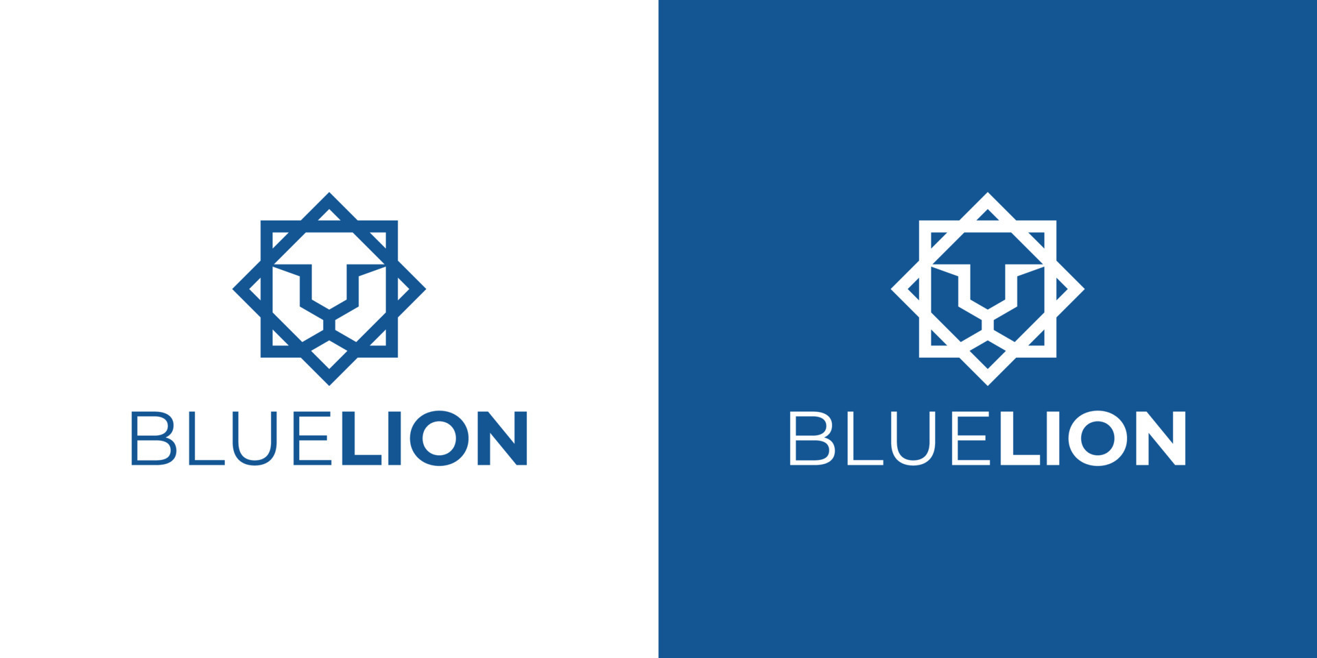 Geometric Blue Lion Logo, suitable for any business related to Lion. 16268244 Vector Art at Vecteezy