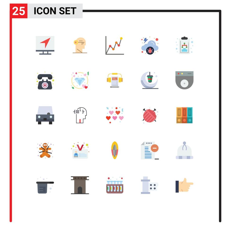 Stock Vector Icon Pack of 25 Line Signs and Symbols for chart virus ...