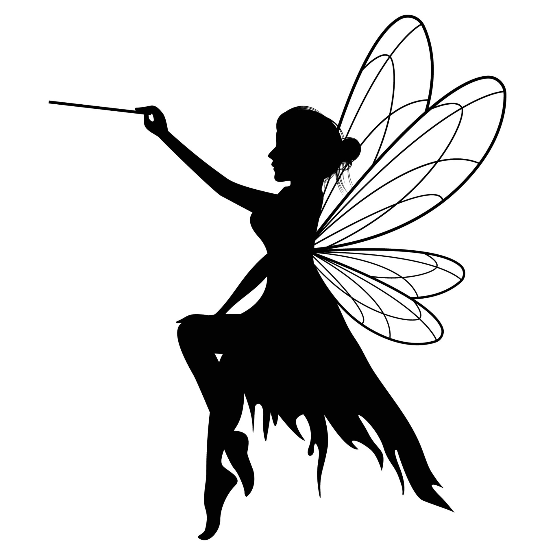 Cute Fairy Silhouette Illustration Graphic 16268755 Vector Art At Vecteezy