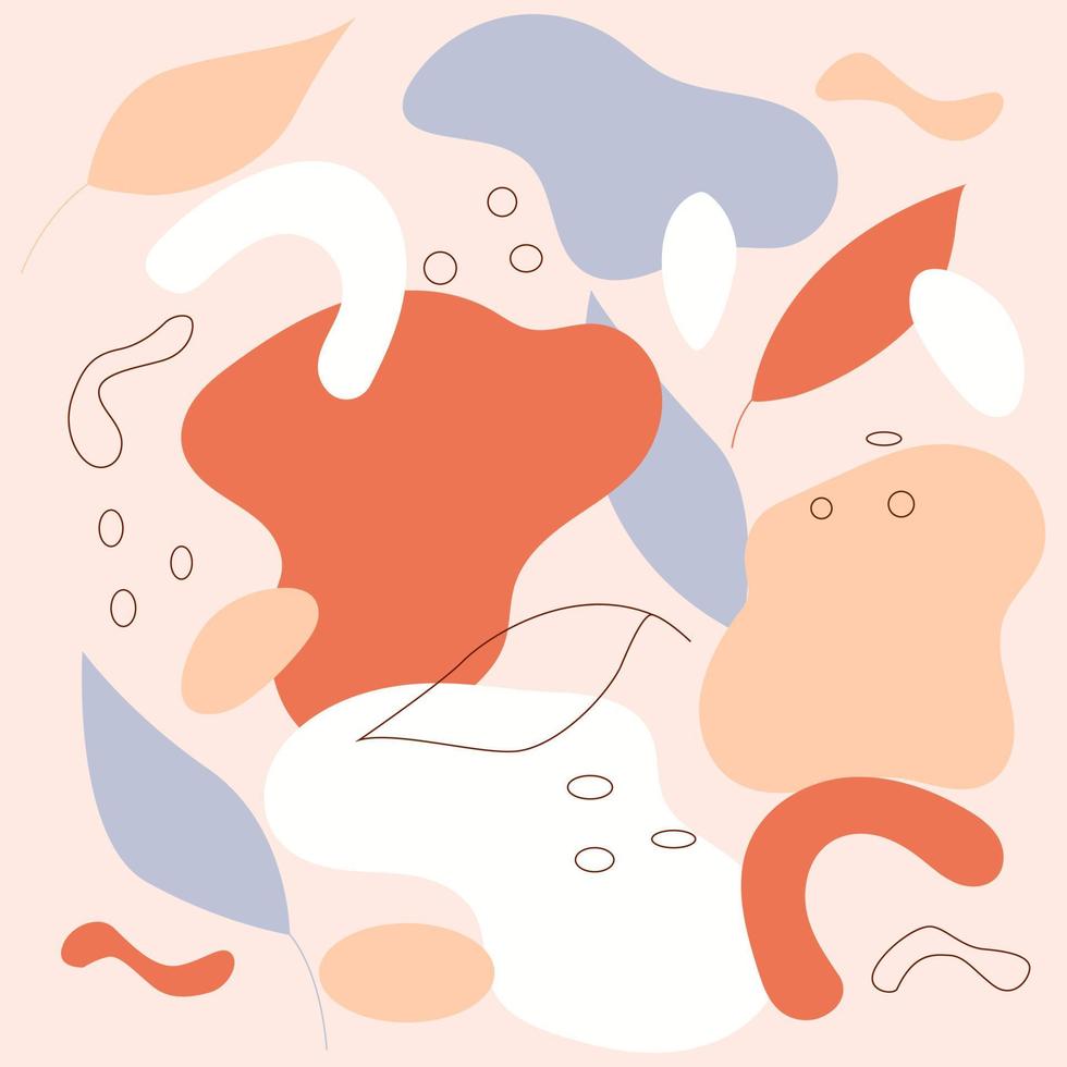 Abstract shapes background, leaves and rainbow. Trendy vector 16270020 ...