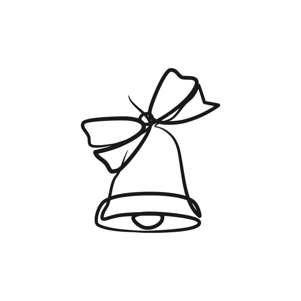 Continuous one line drawing of christmas bell, Bell single line drawing ... Continuous one line drawing of christmas bell, Bell single line drawing ...