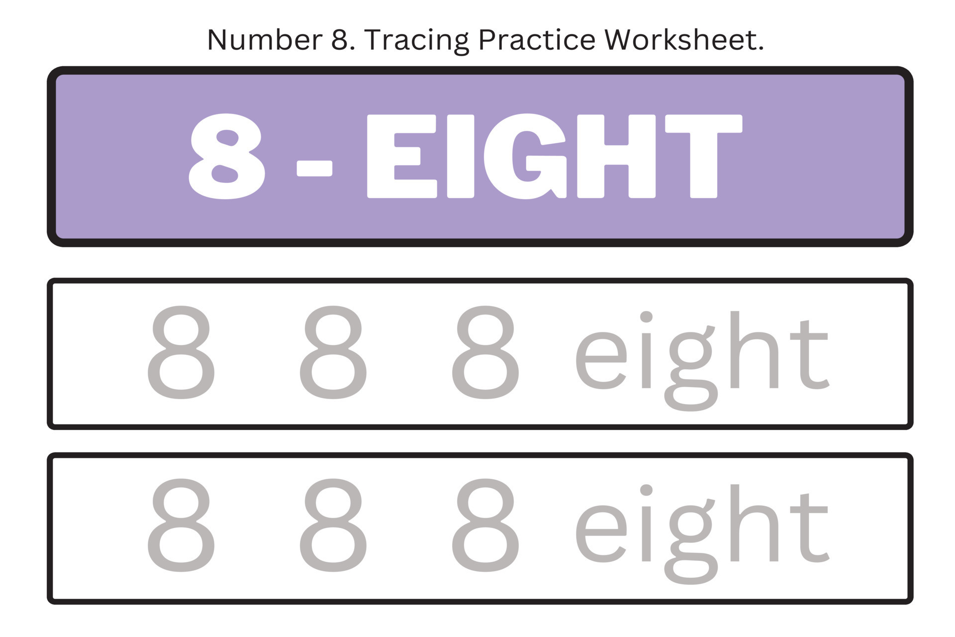Numbers 8. Tracing Worksheet for kids. Preschool worksheet, practicing ... Numbers 8. Tracing Worksheet for kids. Preschool worksheet, practicing ...