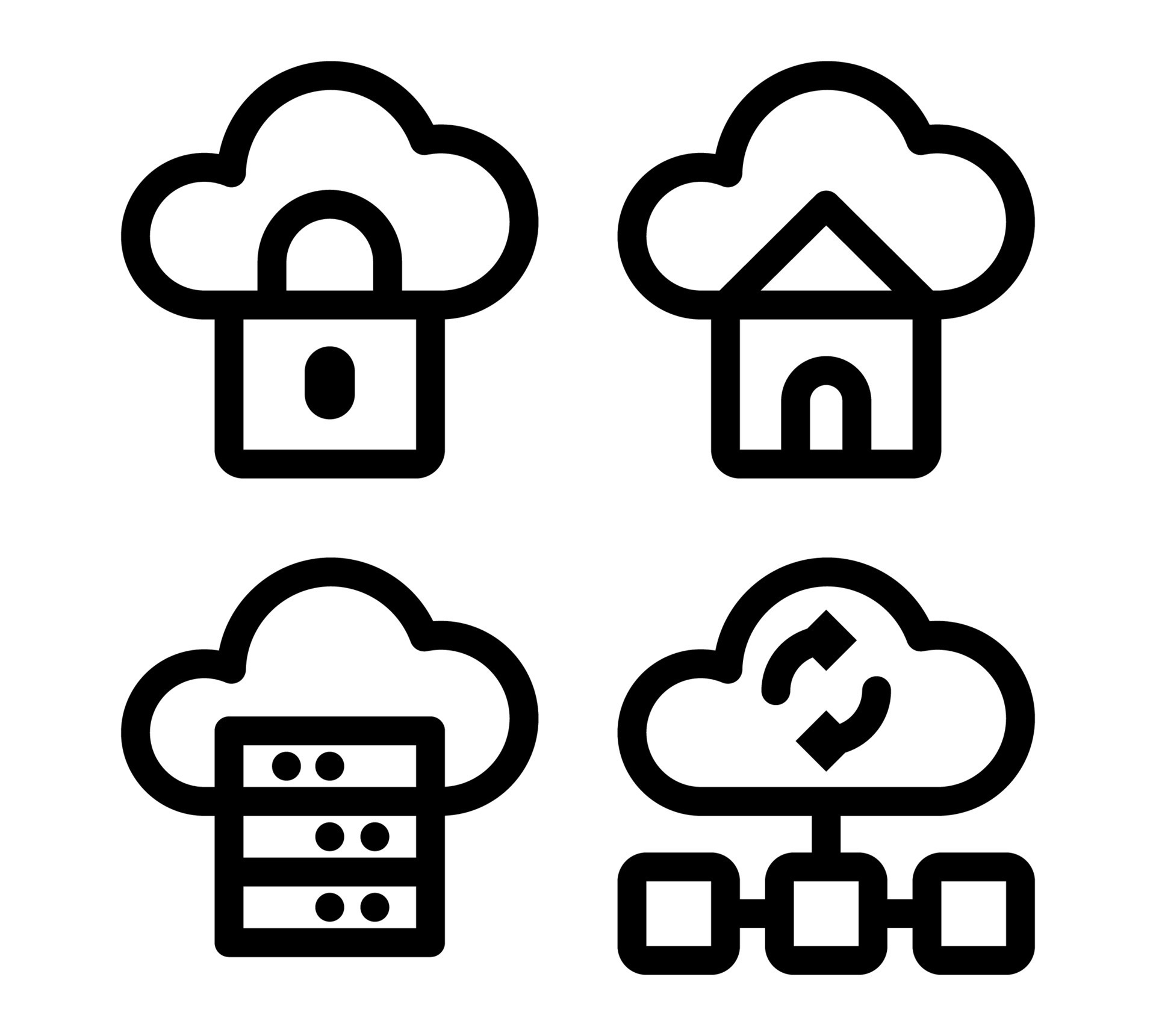 Data Center Line Icons Set Computing Data And File Storage Icons Simple Vector Icons Eps10