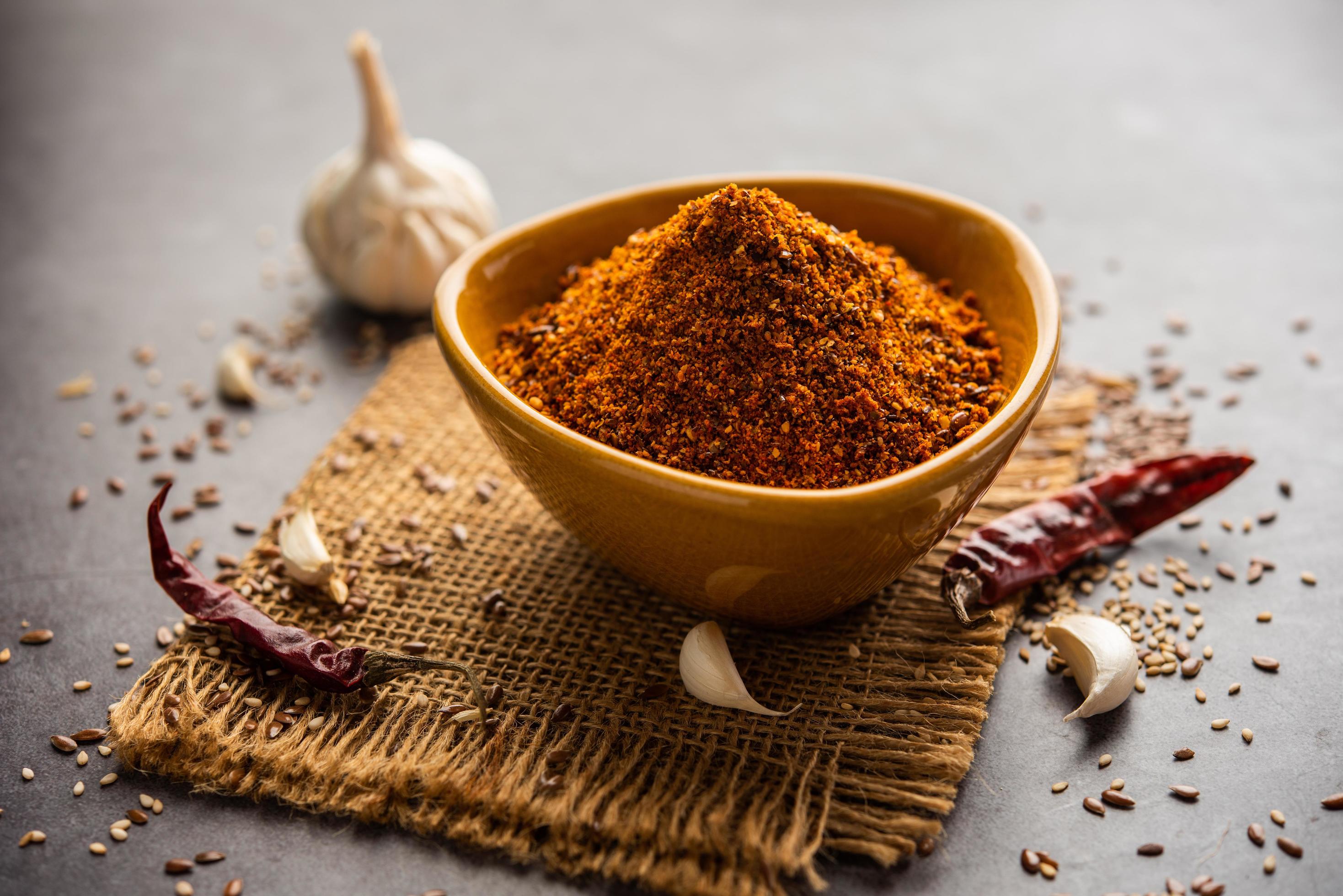 Jawas Or Javas Chutney Made Using Flax Seeds Flaxseeds Powder Garlic Red Chilly Indian