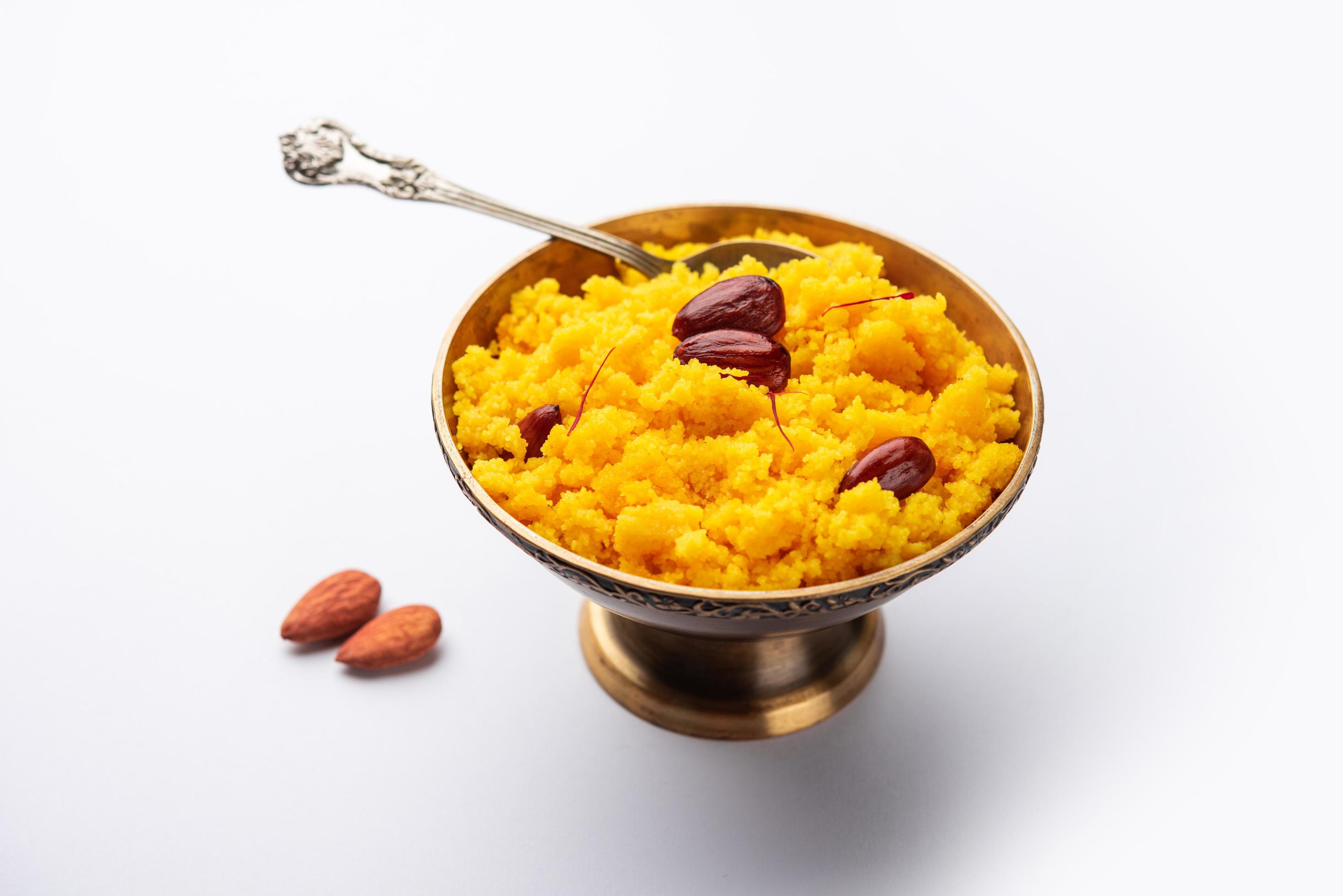 Badam Halwa Or Sheera Also Known As Almond Halwa Is A Traditional