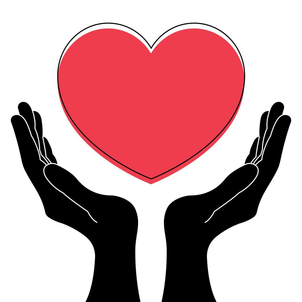 Hands Supporting Heart 2 16283762 Vector Art at Vecteezy
