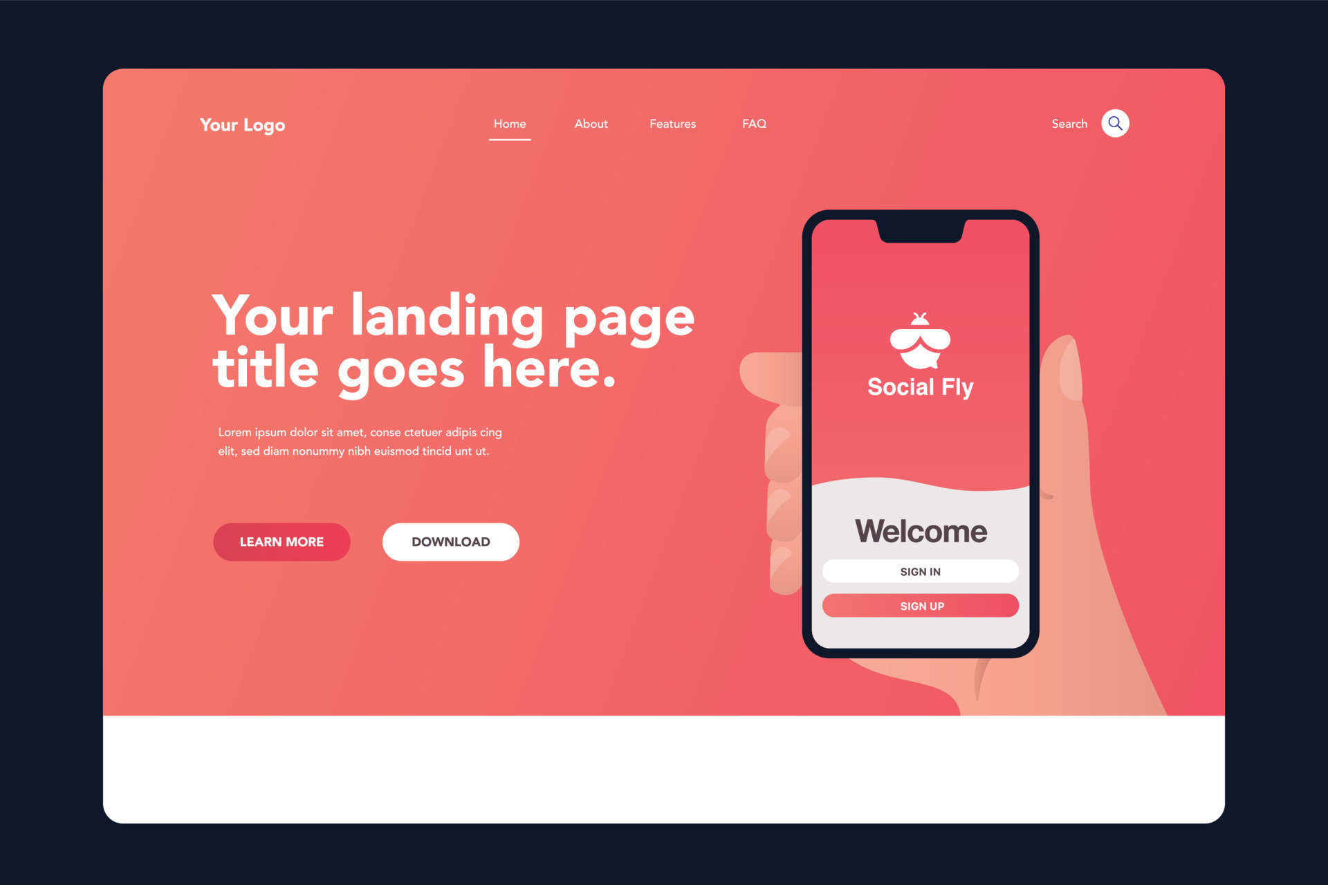 Mobile App Landing Page 16283863 Vector Art at Vecteezy Mobile App Landing Page 16283863 Vector Art at Vecteezy