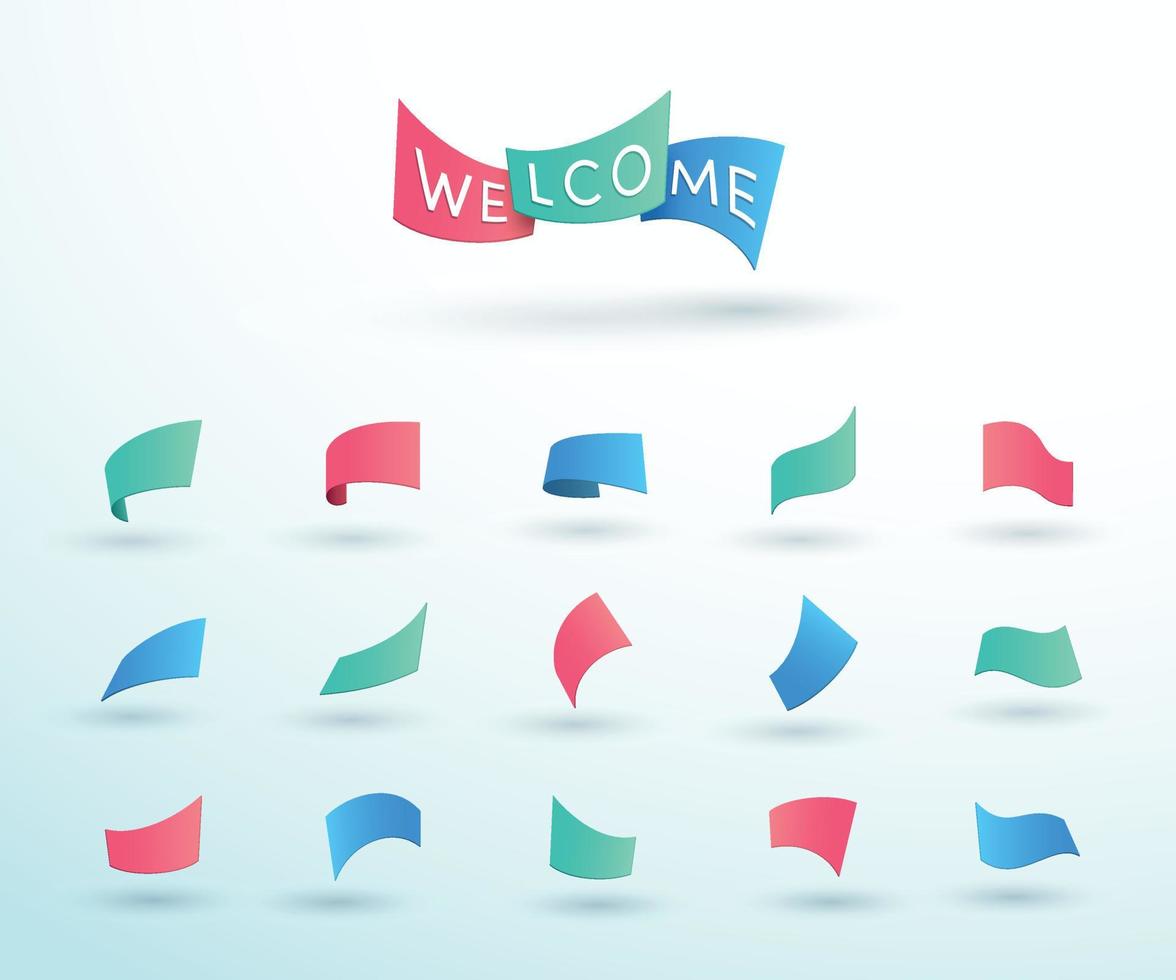 Abstract Ribbon Elements Overlapping Vector Set 16284263 Vector Art At Vecteezy