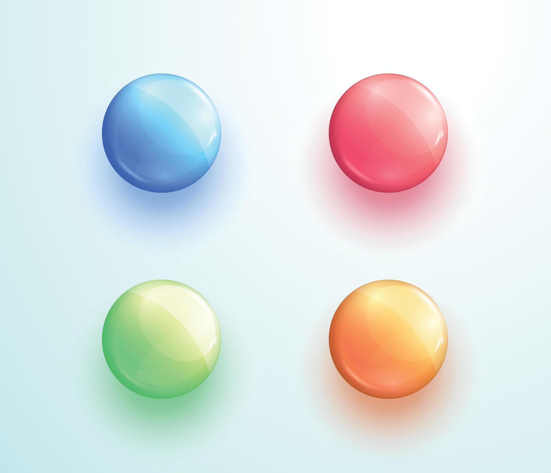 Glossy Round Button Shape Icon Vector Elements Set 16284287 Vector Art ...