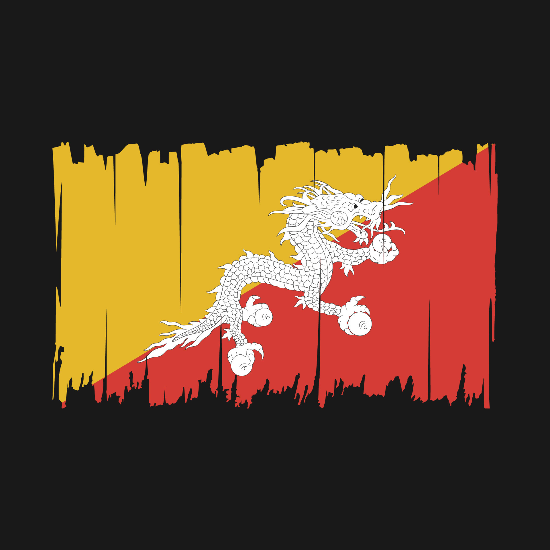 Bhutan Flag Brush Vector Illustration 16288466 Vector Art at Vecteezy