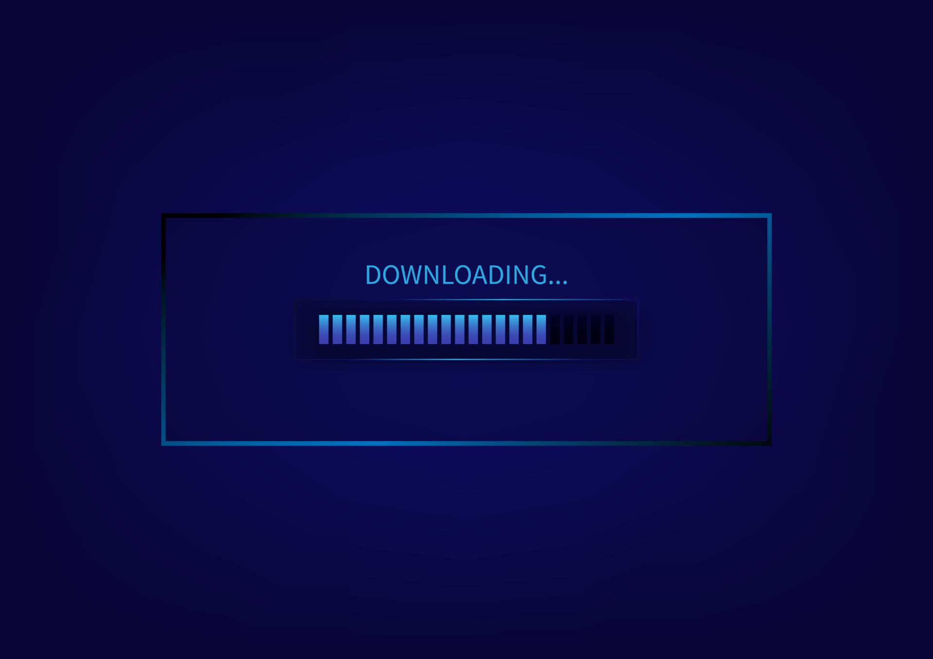 Loading Data Window With Progress Bar Of File Copying On Blue