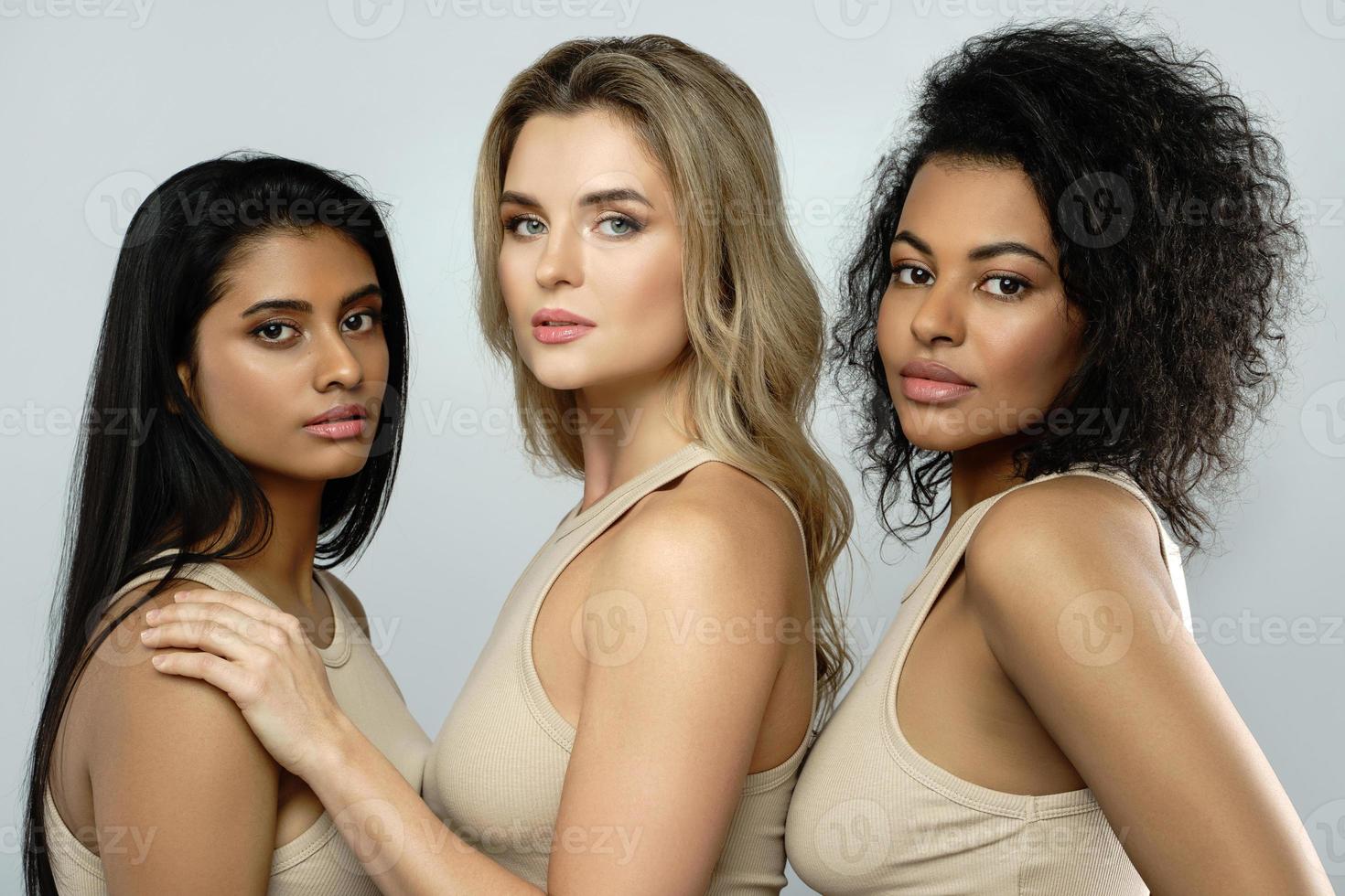 Multi Ethnic Beauty And Friendship Group Of Beautiful Different