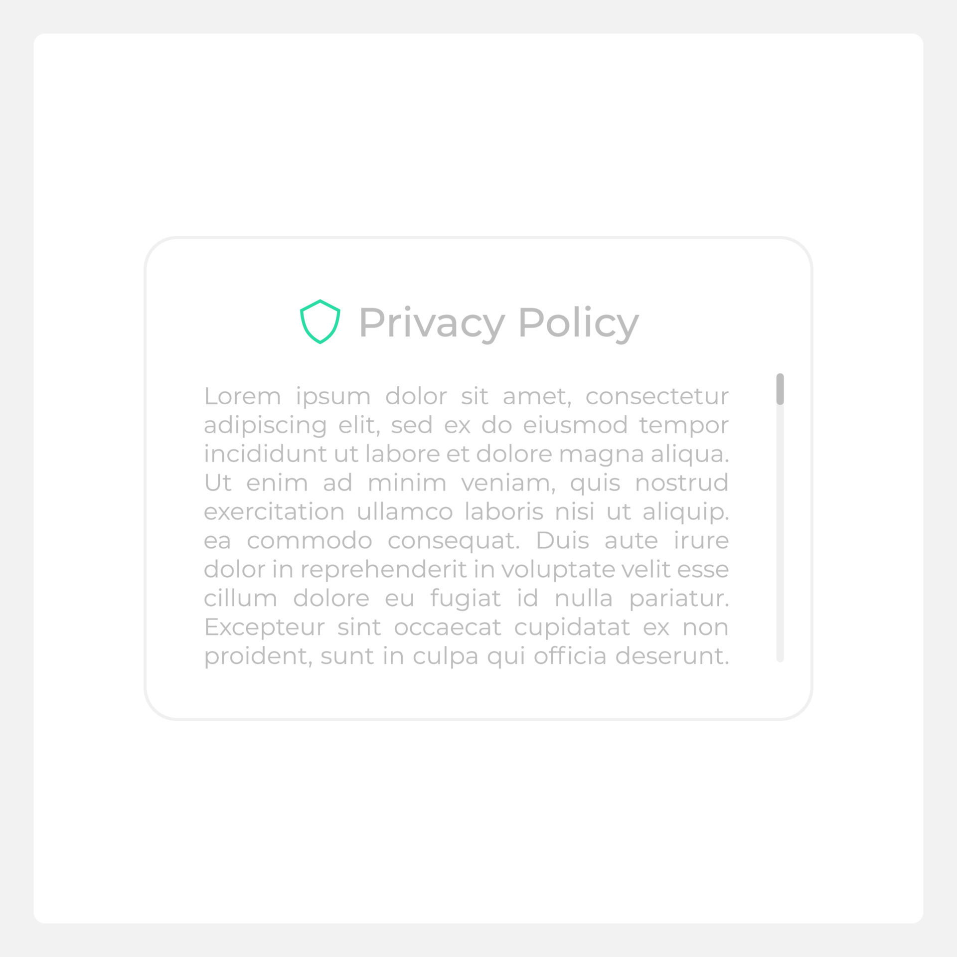 Privacy Policy Ui Element Template Collect Info Editable Isolated Vector Dashboard Component