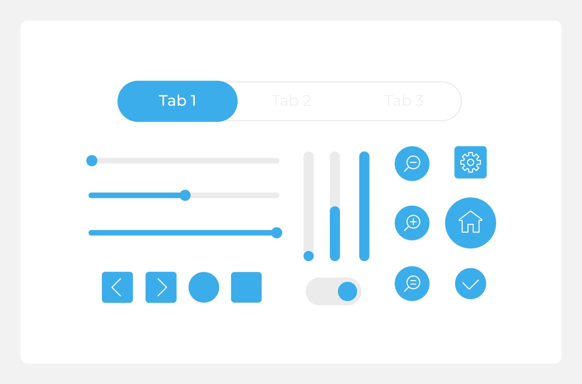 Manage Options Ui Elements Kit Setting Isolated Vector Components Flat Navigation Menus And