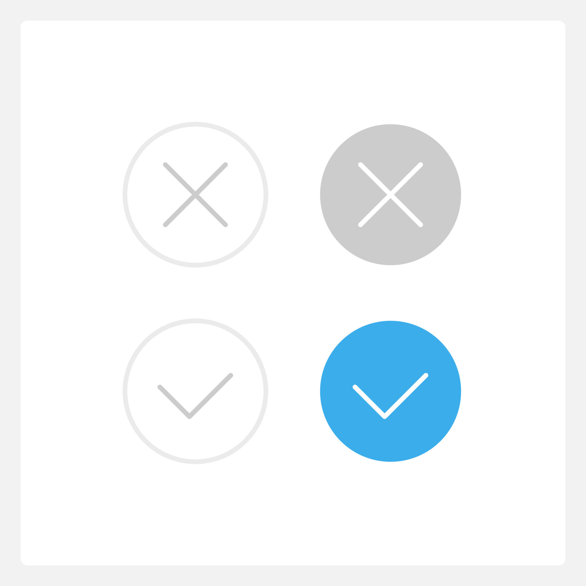 Accept And Decline Ui Elements Kit Decision Options Isolated Vector Components Flat Navigation