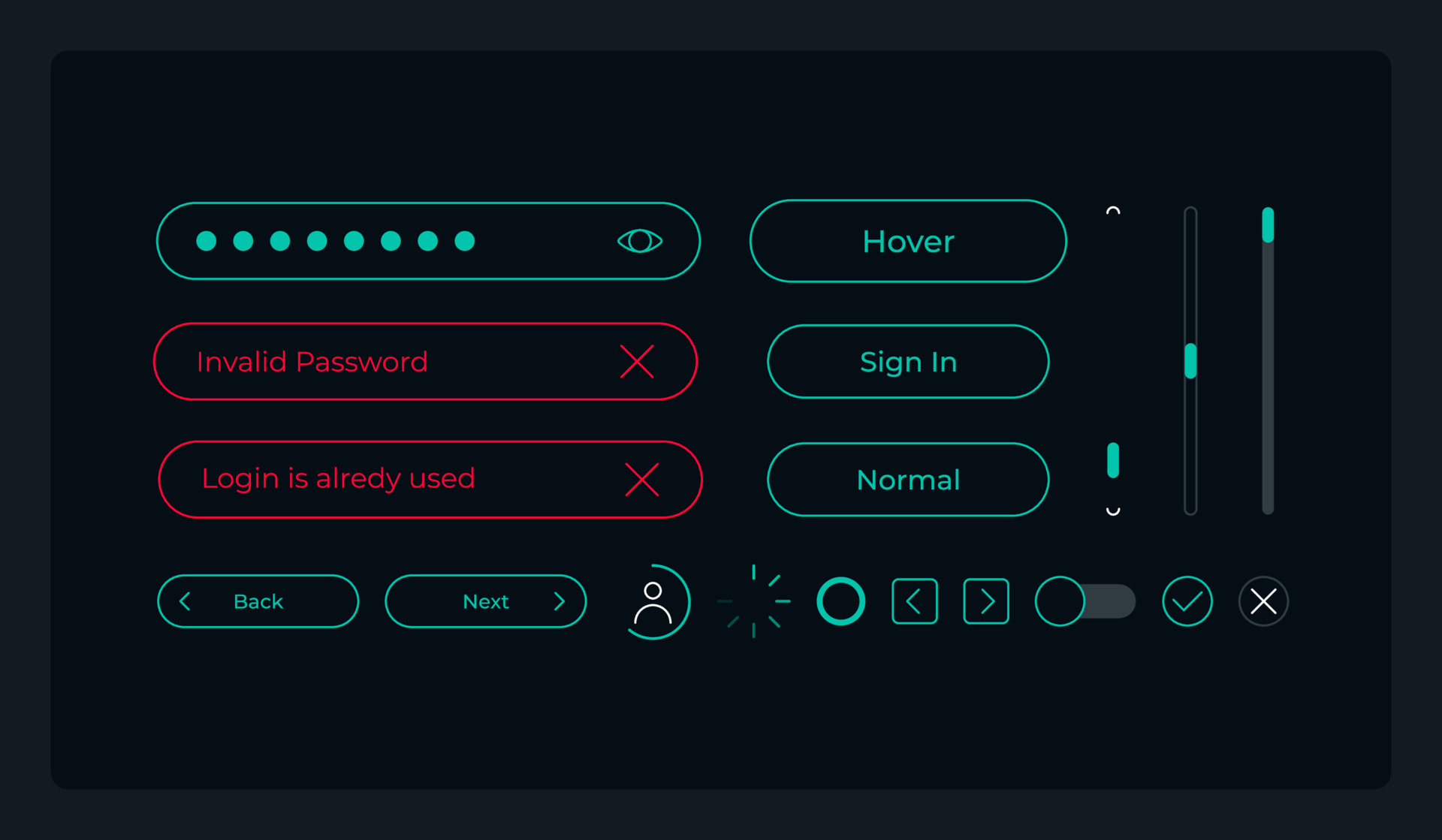 Sign In Process Ui Elements Kit Create Account Isolated Vector
