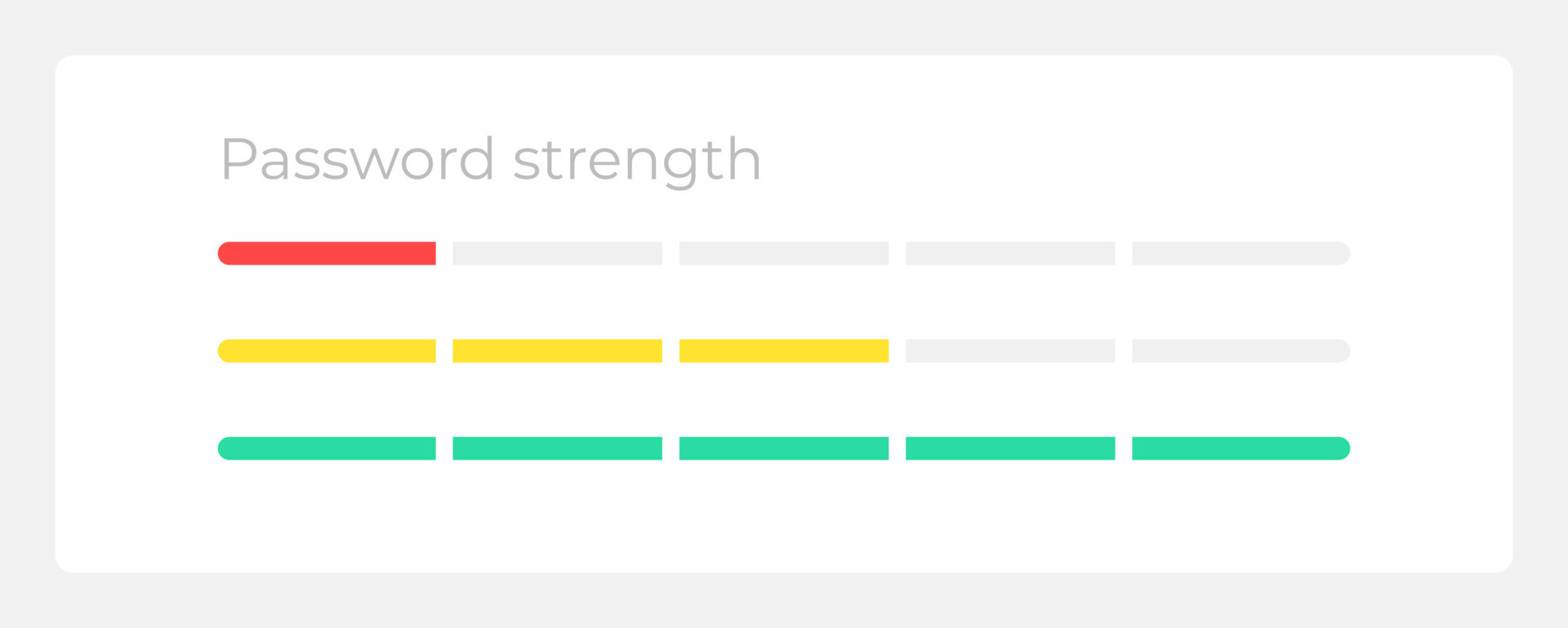 Password Strength Indicator Ui Element Template Editable Isolated Vector Dashboard Component