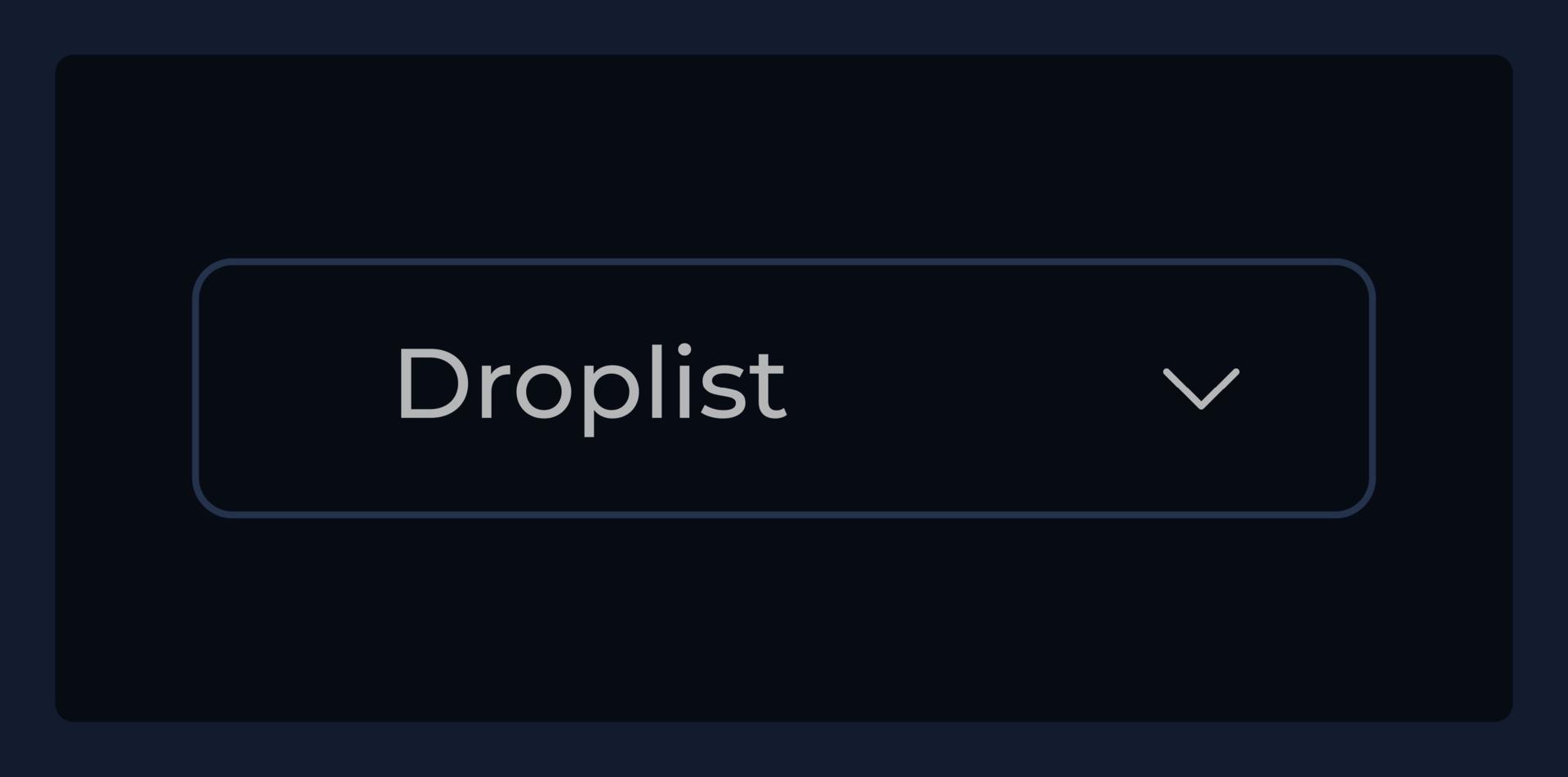 Inactive Dropdown List Ui Element Template Editable Isolated Vector Dashboard Component Flat