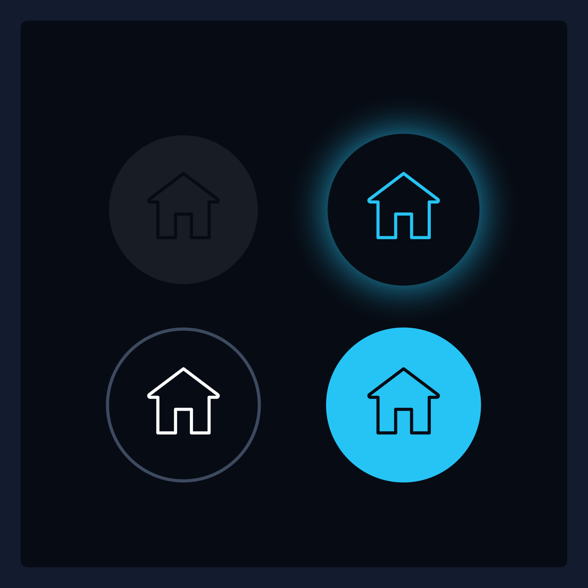 Home Page Ui Elements Kit Mainpage Button States Isolated Vector Components Flat Navigation
