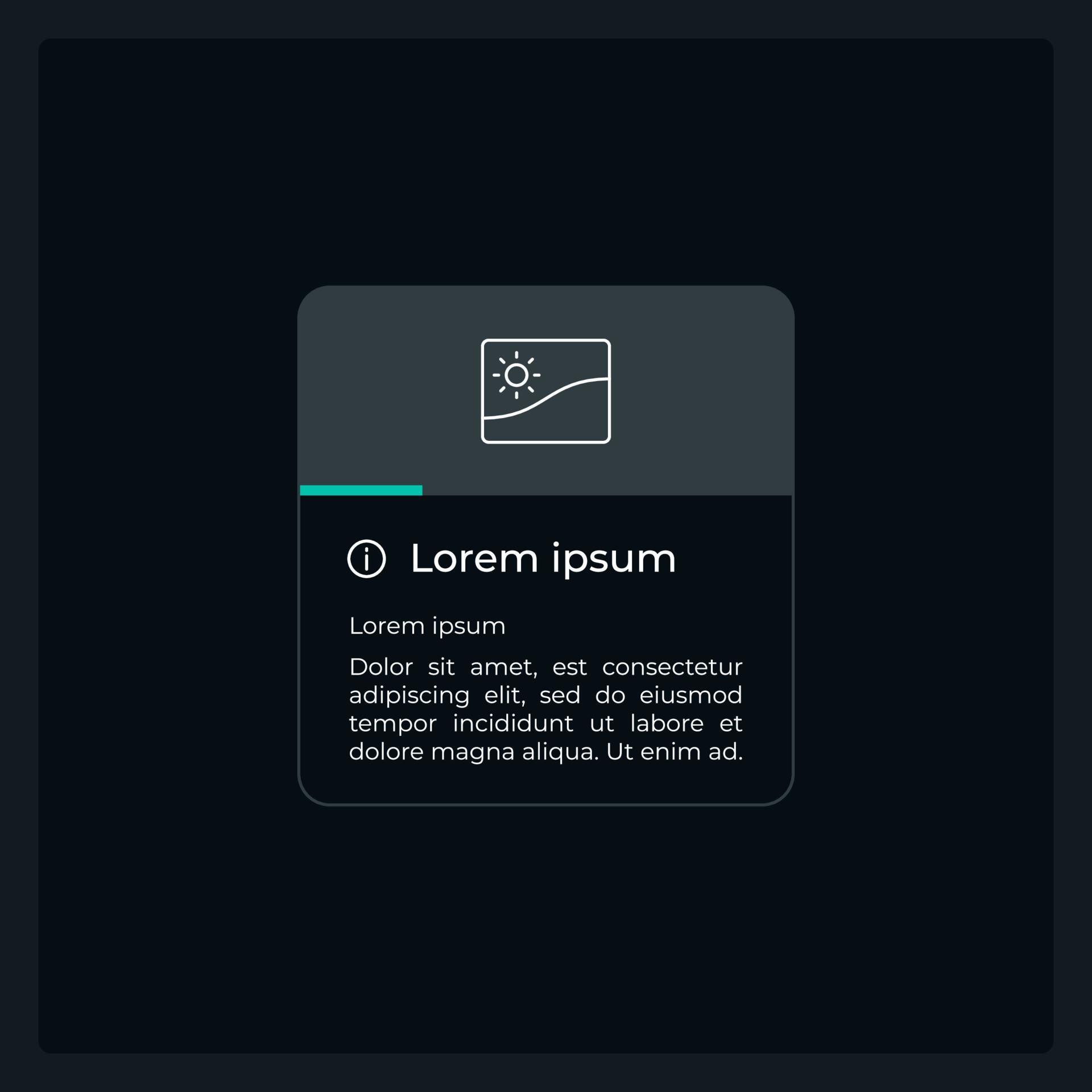 Image Information Ui Element Template Editable Isolated Vector Dashboard Component Flat User