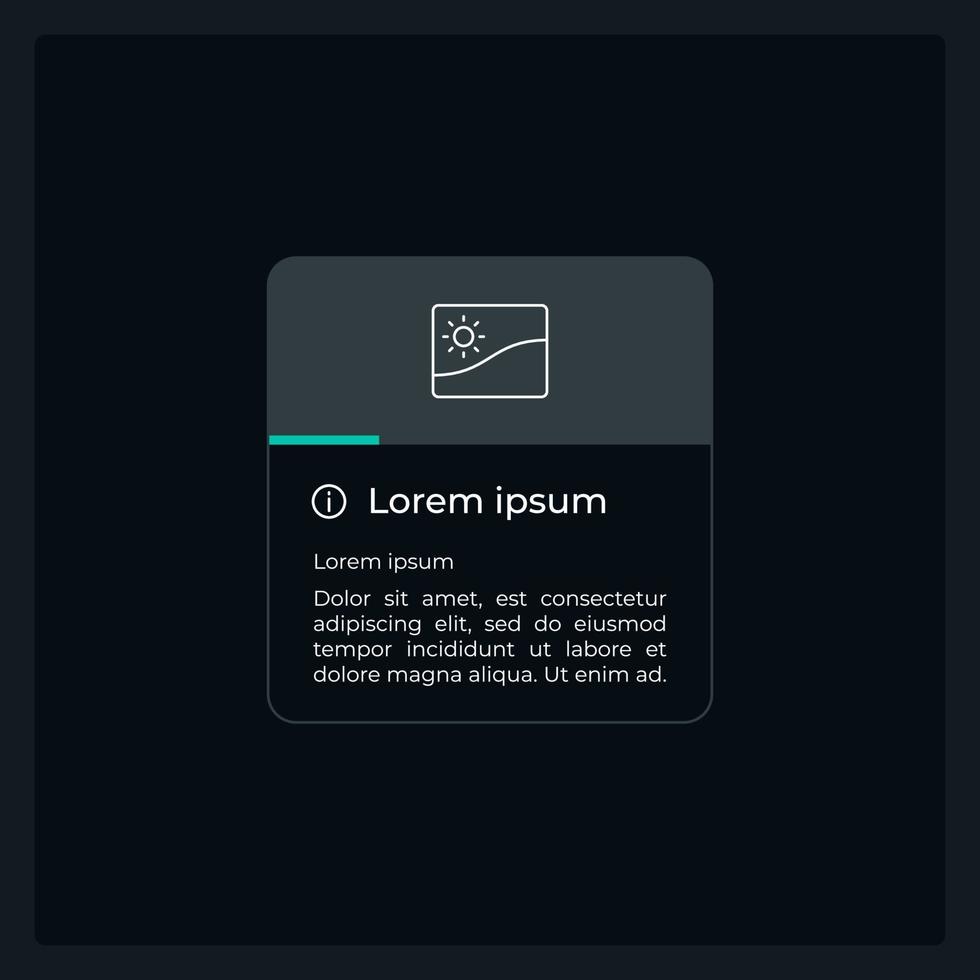 Image Information Ui Element Template Editable Isolated Vector Dashboard Component Flat User
