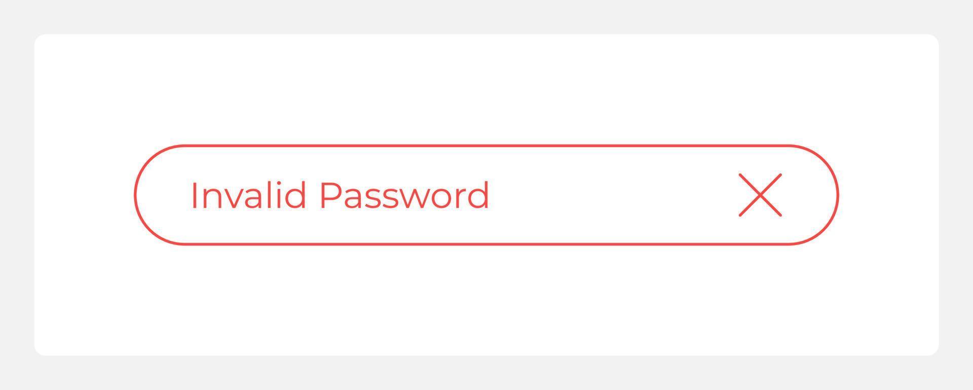 Wrong Password Ui Element Template Editable Isolated Vector Dashboard Component Flat User
