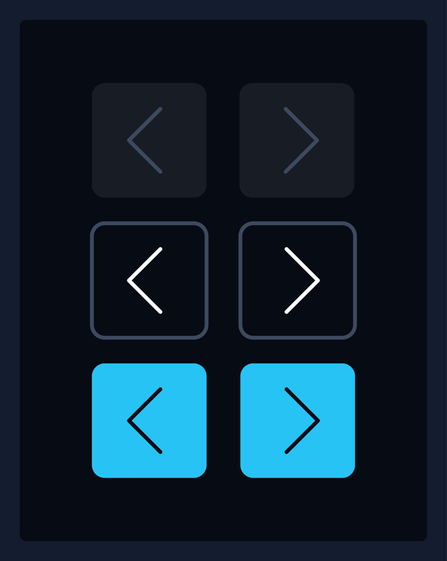 Left And Right Arrows Ui Elements Kit Direction Isolated Vector