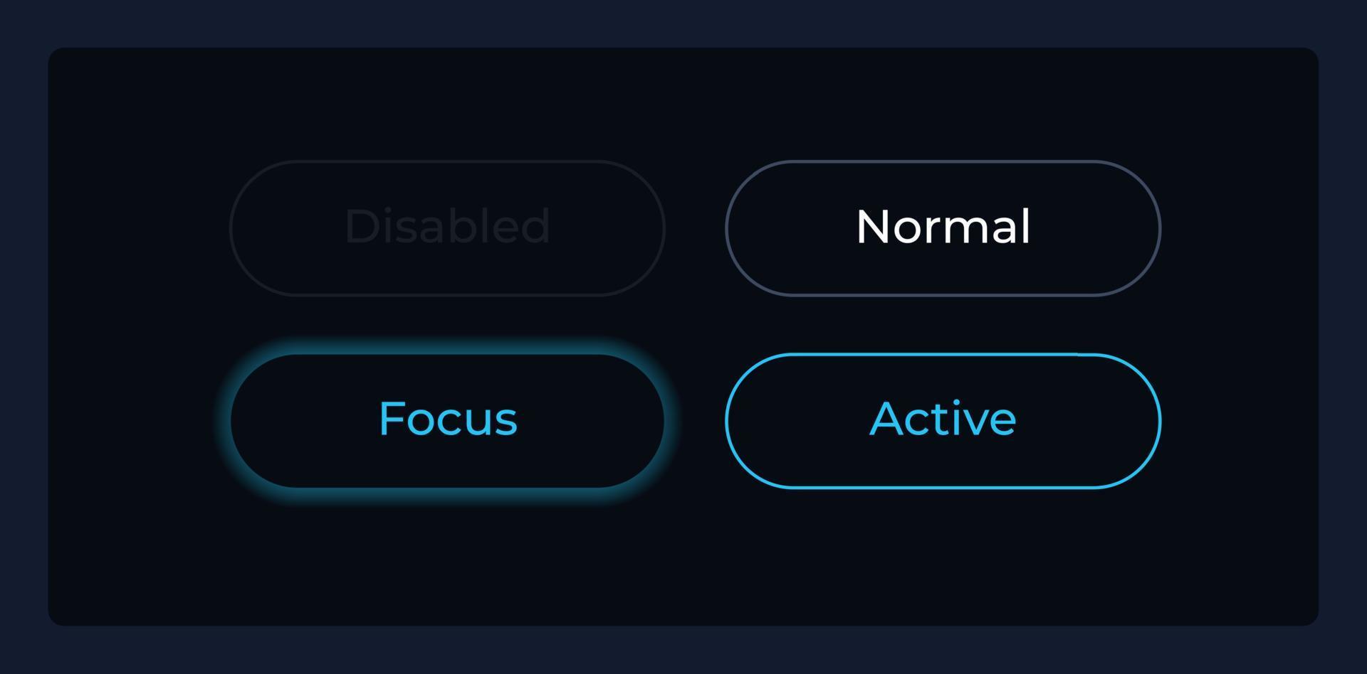 Button States Ui Elements Kit User Interaction Isolated Vector