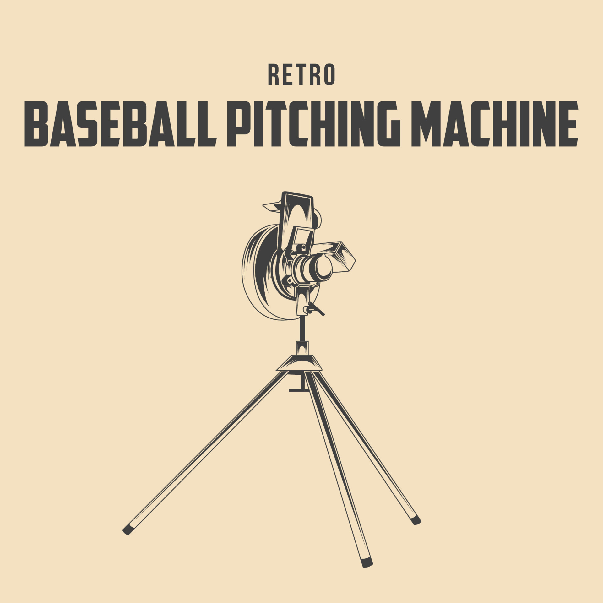 Retro Baseball Pitching Machine Vector Stock Illustration 16297685