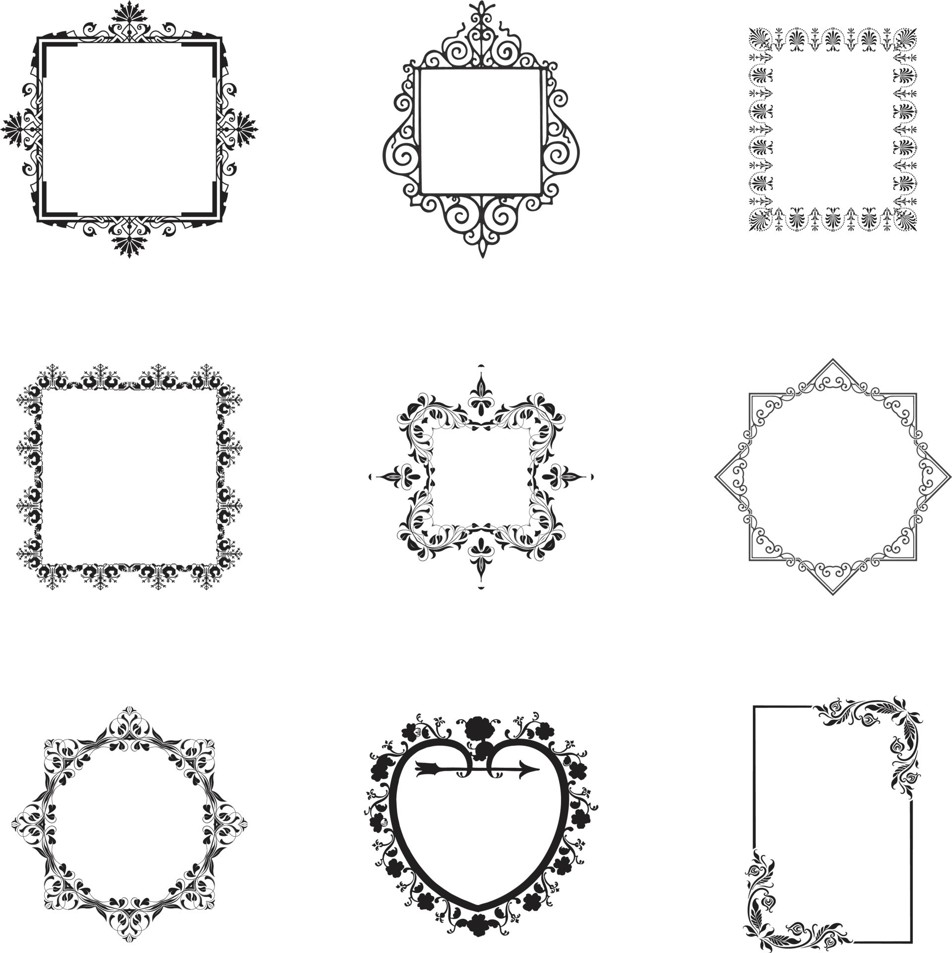 Vintage Floral Ornament Decorative Vector Frames And Borders 16300437 Vector Art At Vecteezy