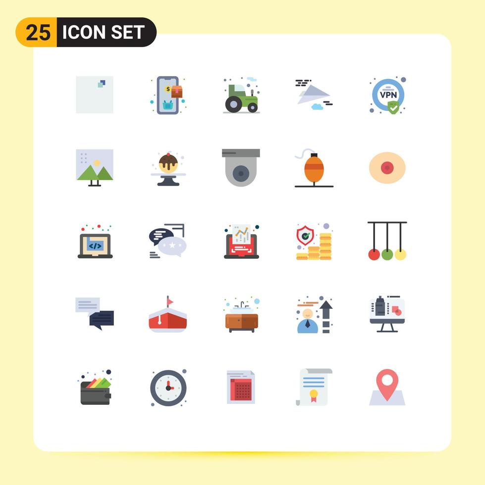 Set Of 25 Vector Flat Colors On Grid For Altering Image Security Farm