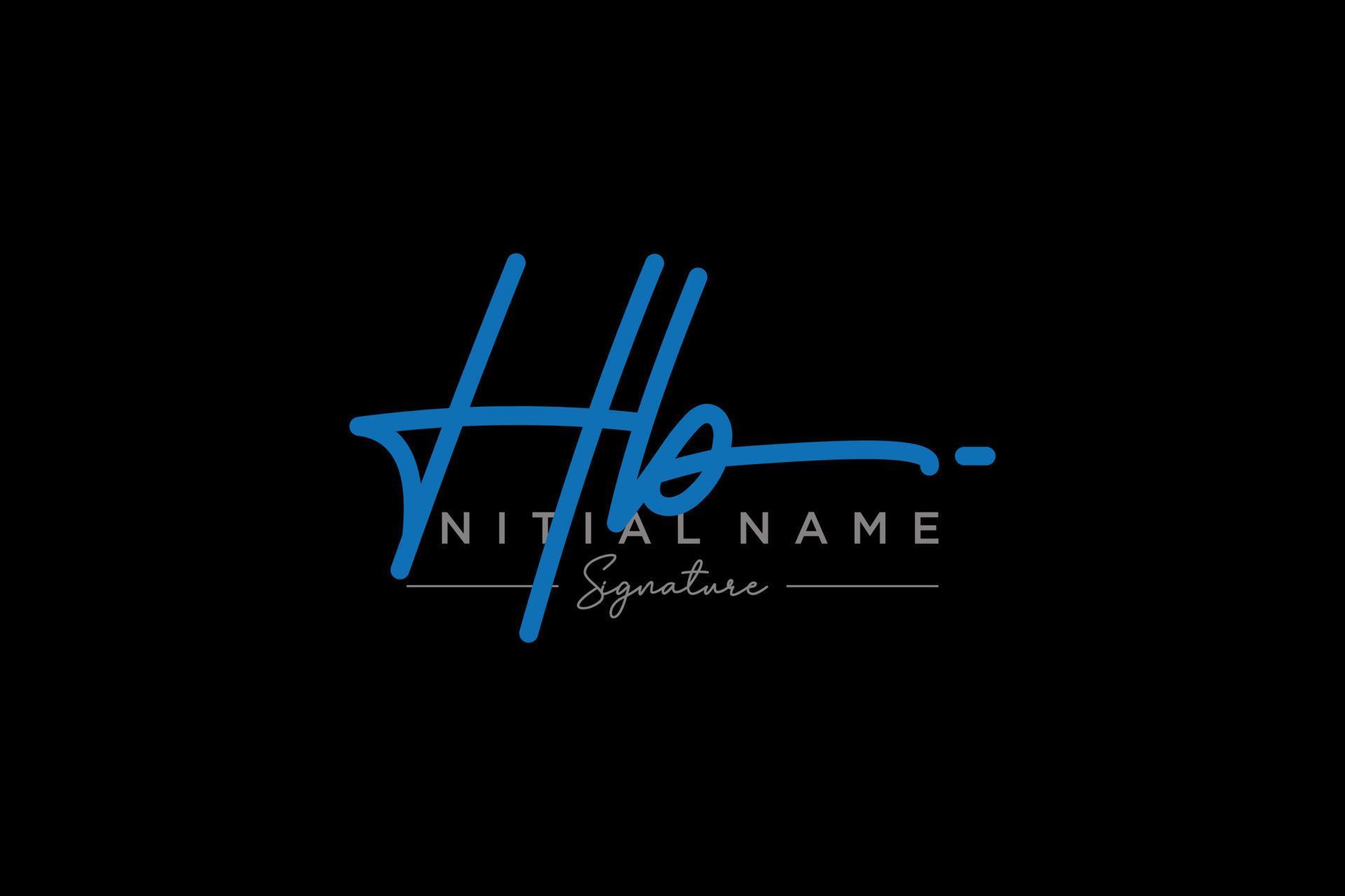 Initial HB signature logo template vector. Hand drawn Calligraphy lettering Vector illustration ...